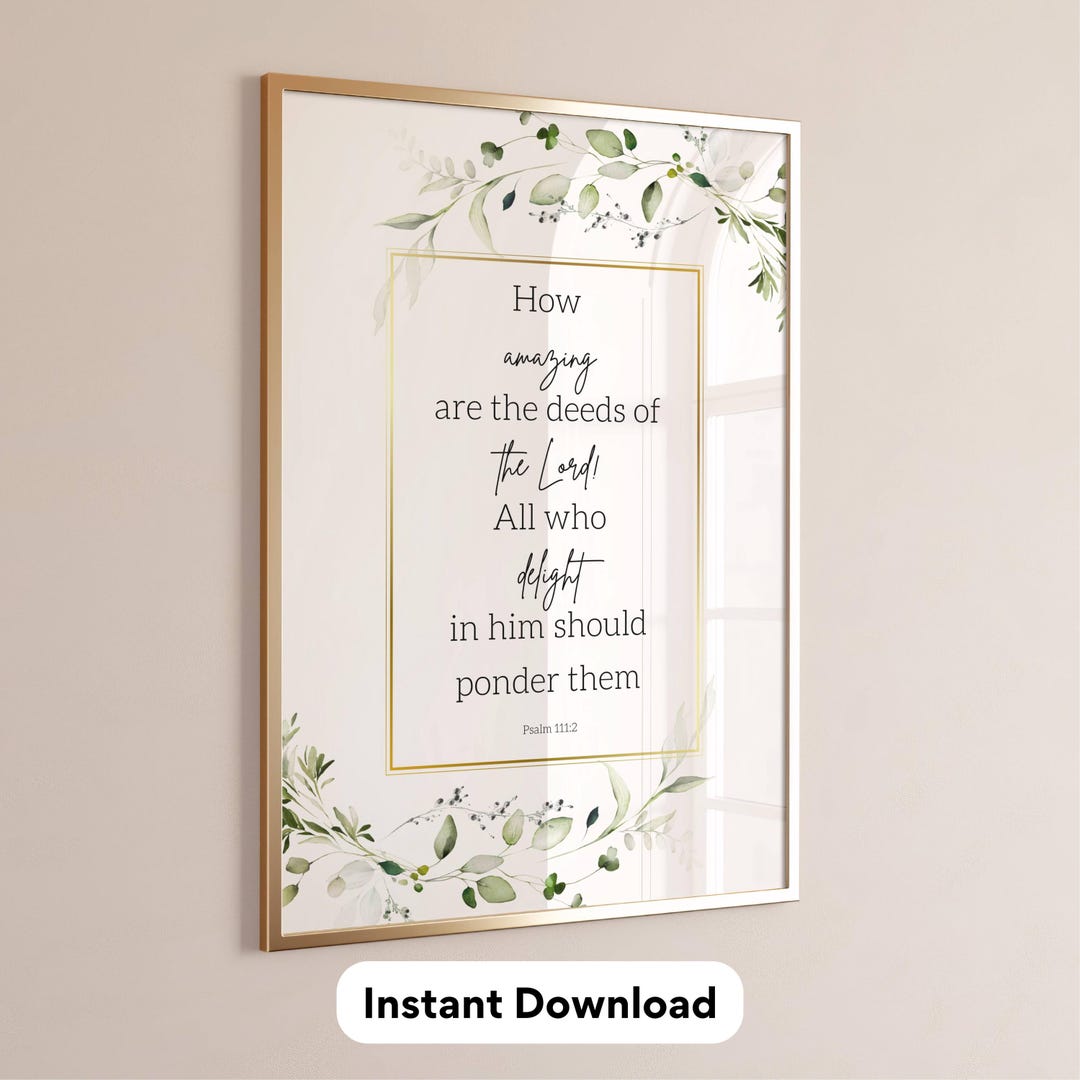 Christian Wall Art Faith Poster Bedroom Scripture Sign Botanical Living ...