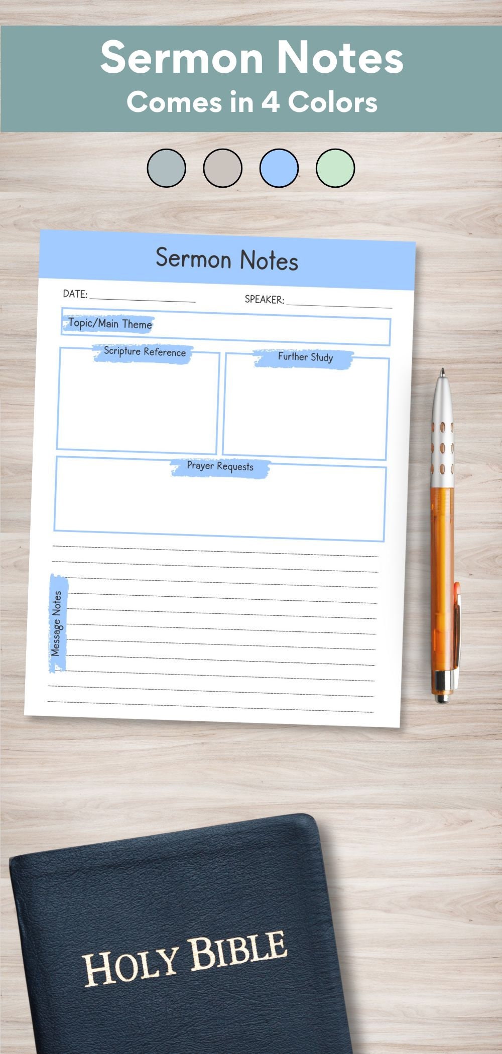 Sermon Note Printable Church Service Note Goodnotes Sermon Template ...