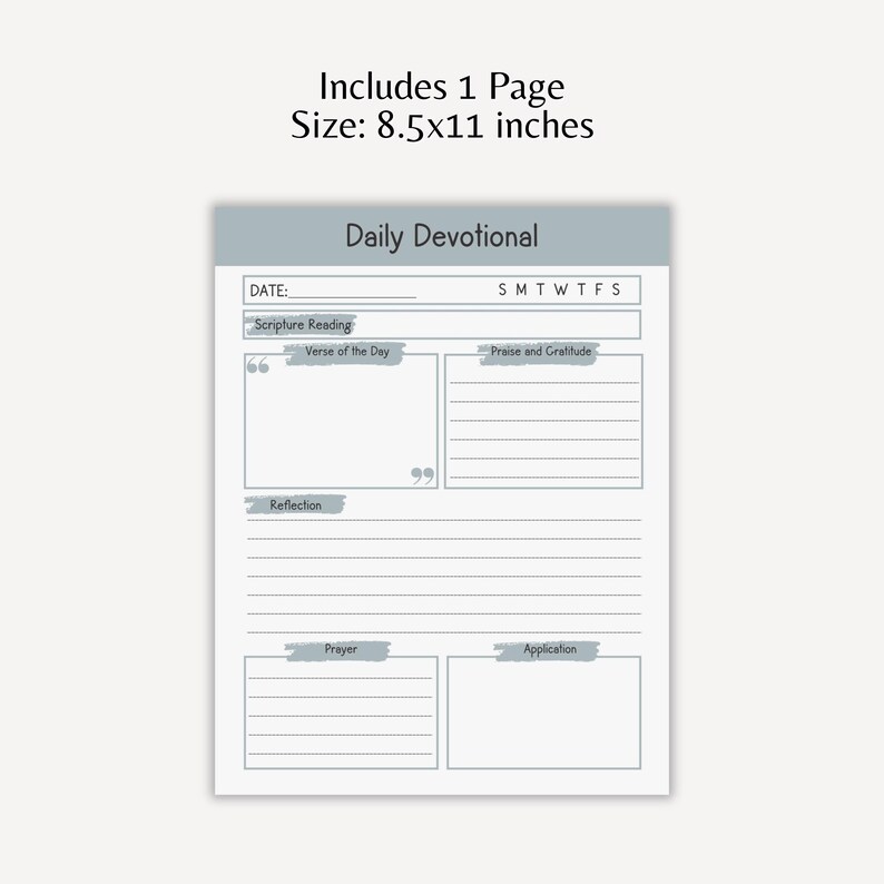Daily Devotional Printable Planner Christian Quiet Time Devotions ...