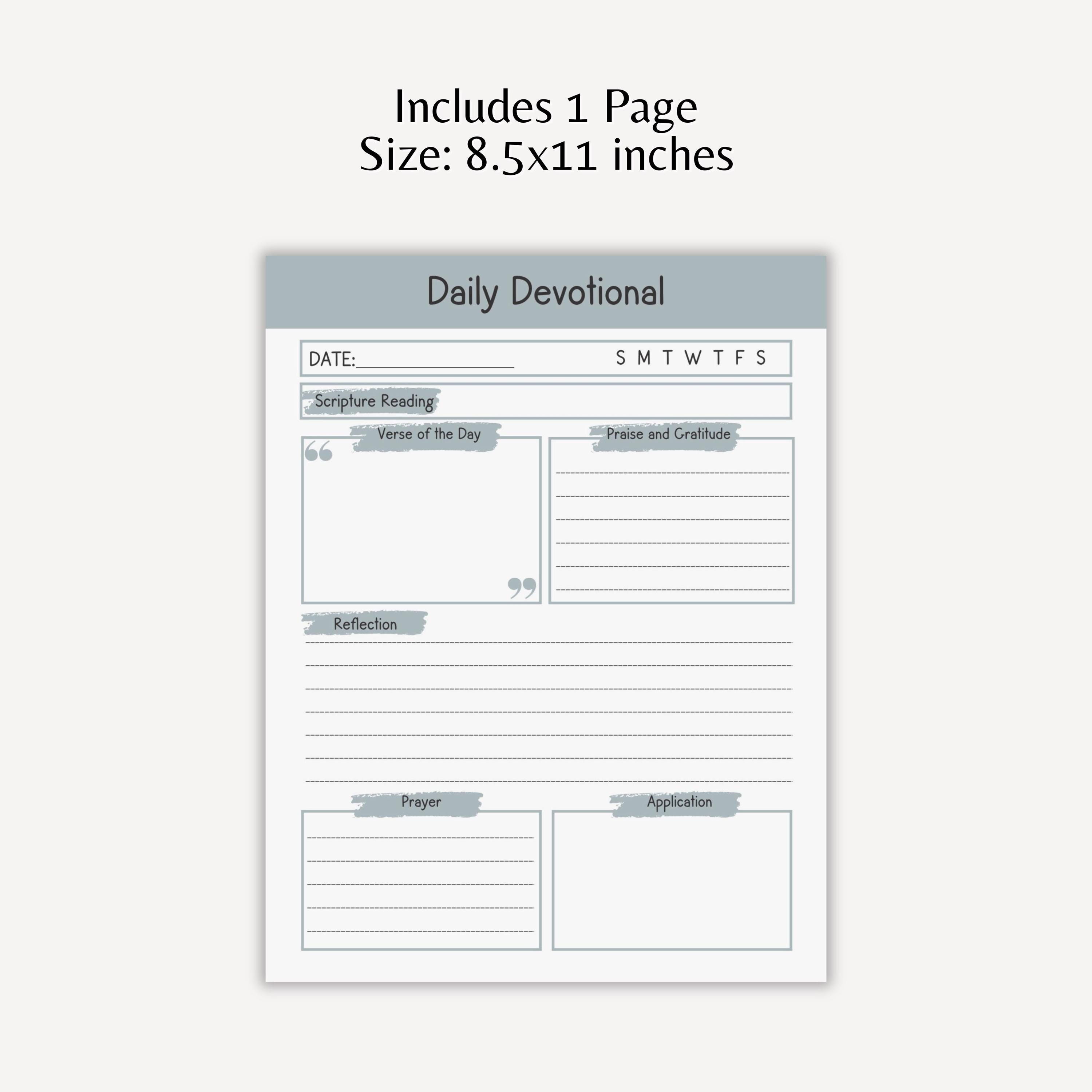 Daily Devotional Printable Planner Christian Quiet Time Devotions ...