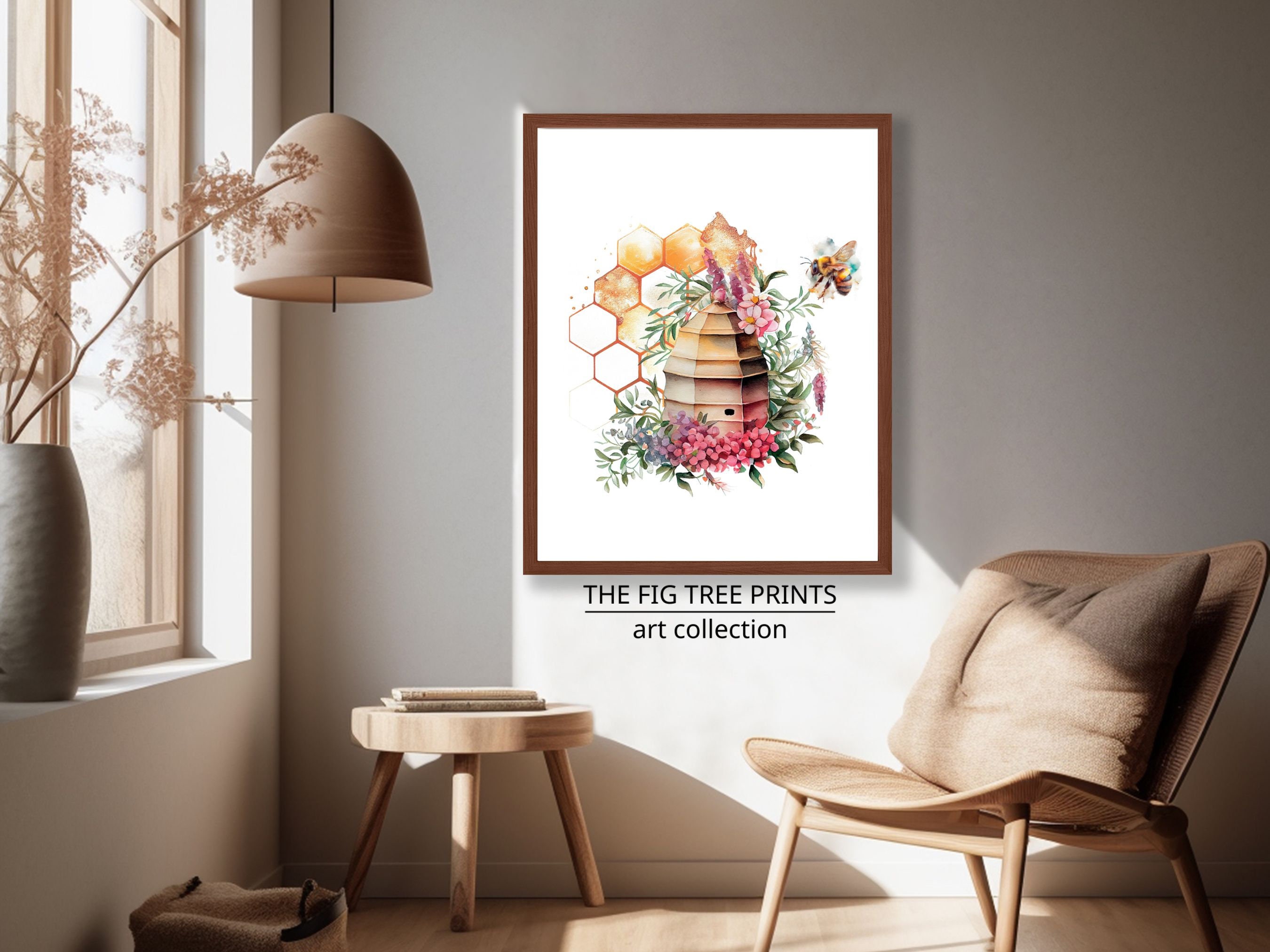 Nature Print Honey Bee Poster Honeybee Home Decor Bee House Sign ...