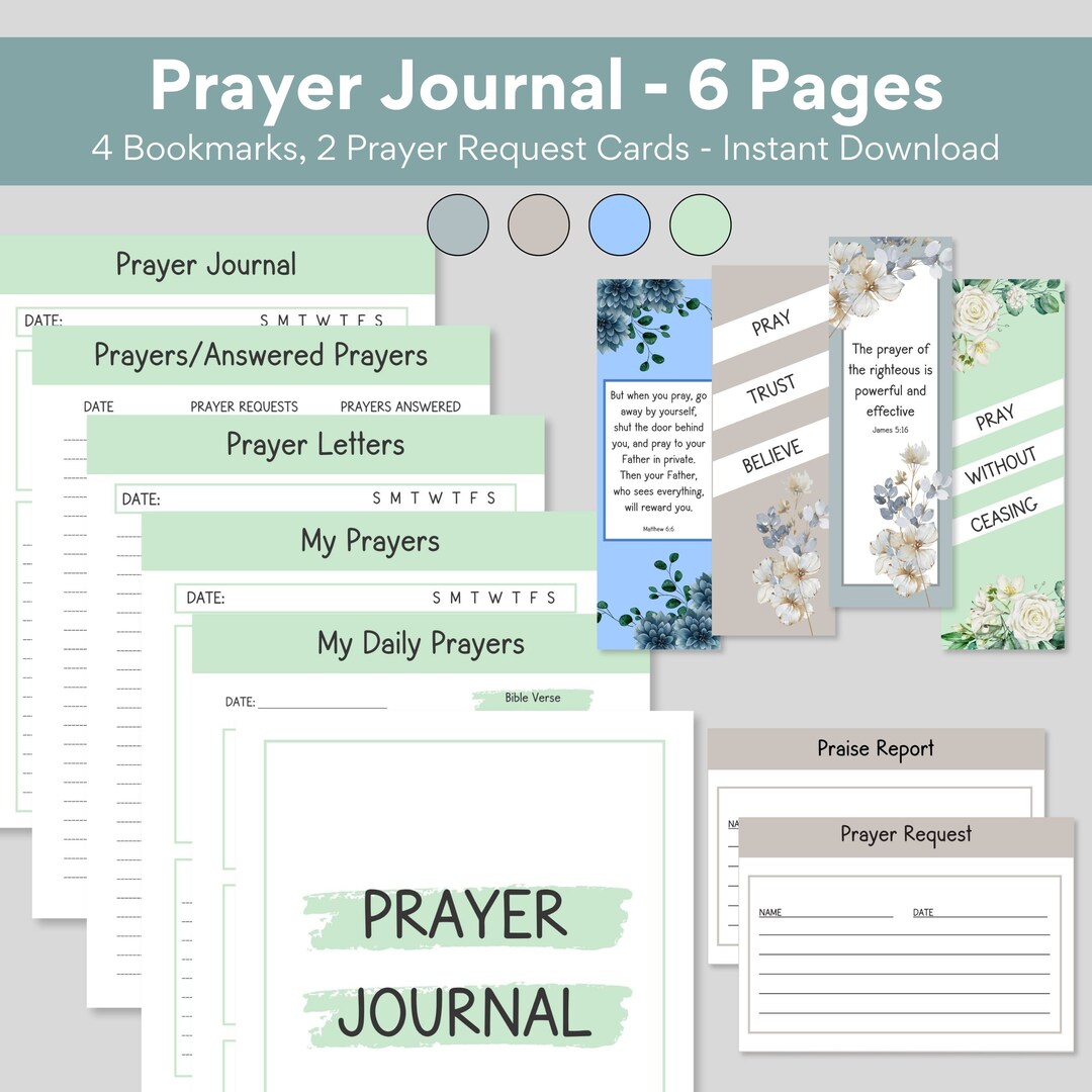 Prayer Journal Bible Study Guide Printable Small Group Bundle Christian ...