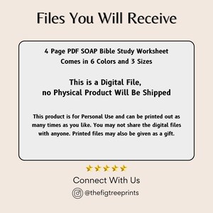 SOAP Method Worksheet Scripture Study Sheet Printable Template ...
