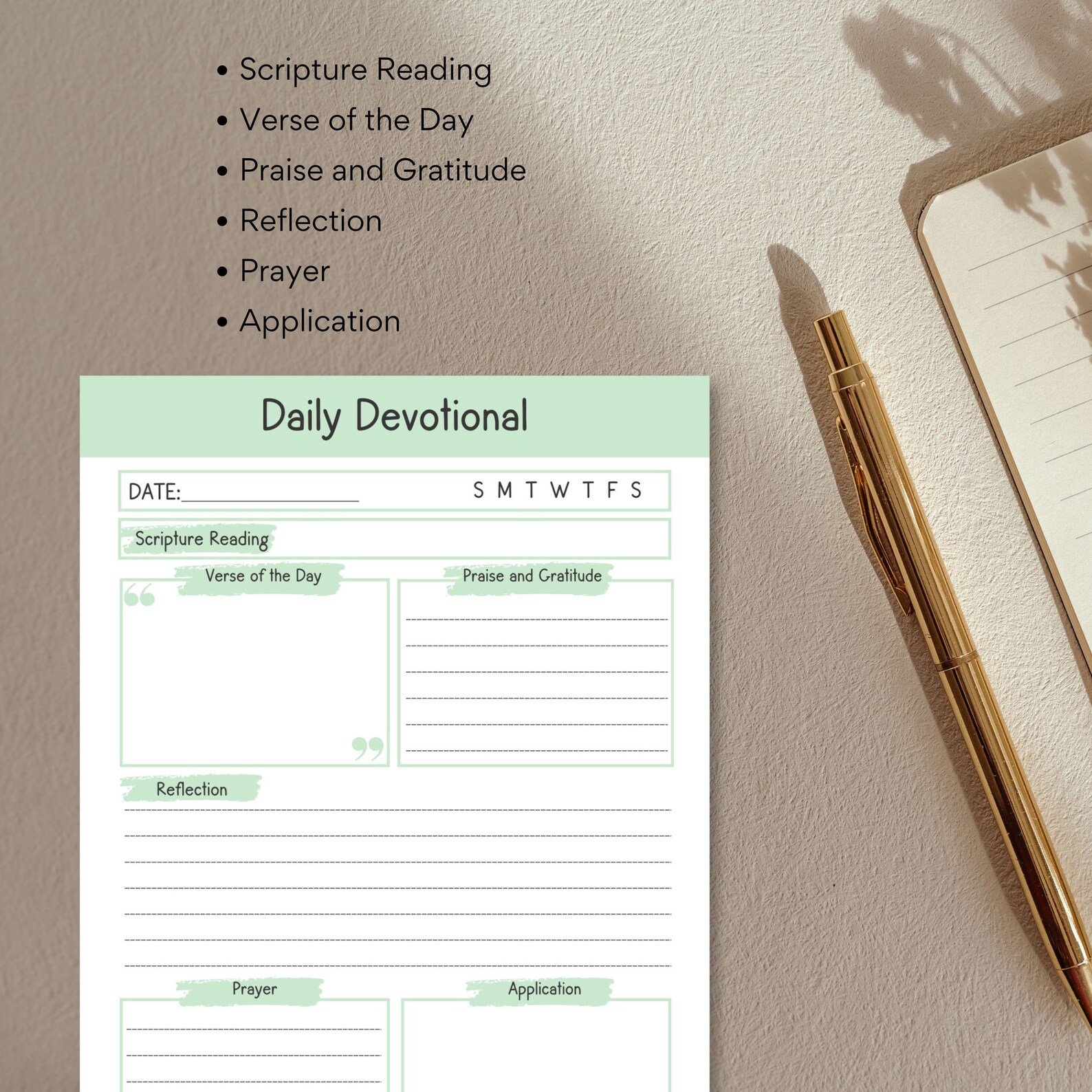 Daily Devotional Printable Planner Christian Quiet Time Devotions ...