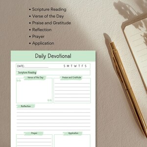 Daily Devotional Printable Planner Christian Quiet Time Devotions ...