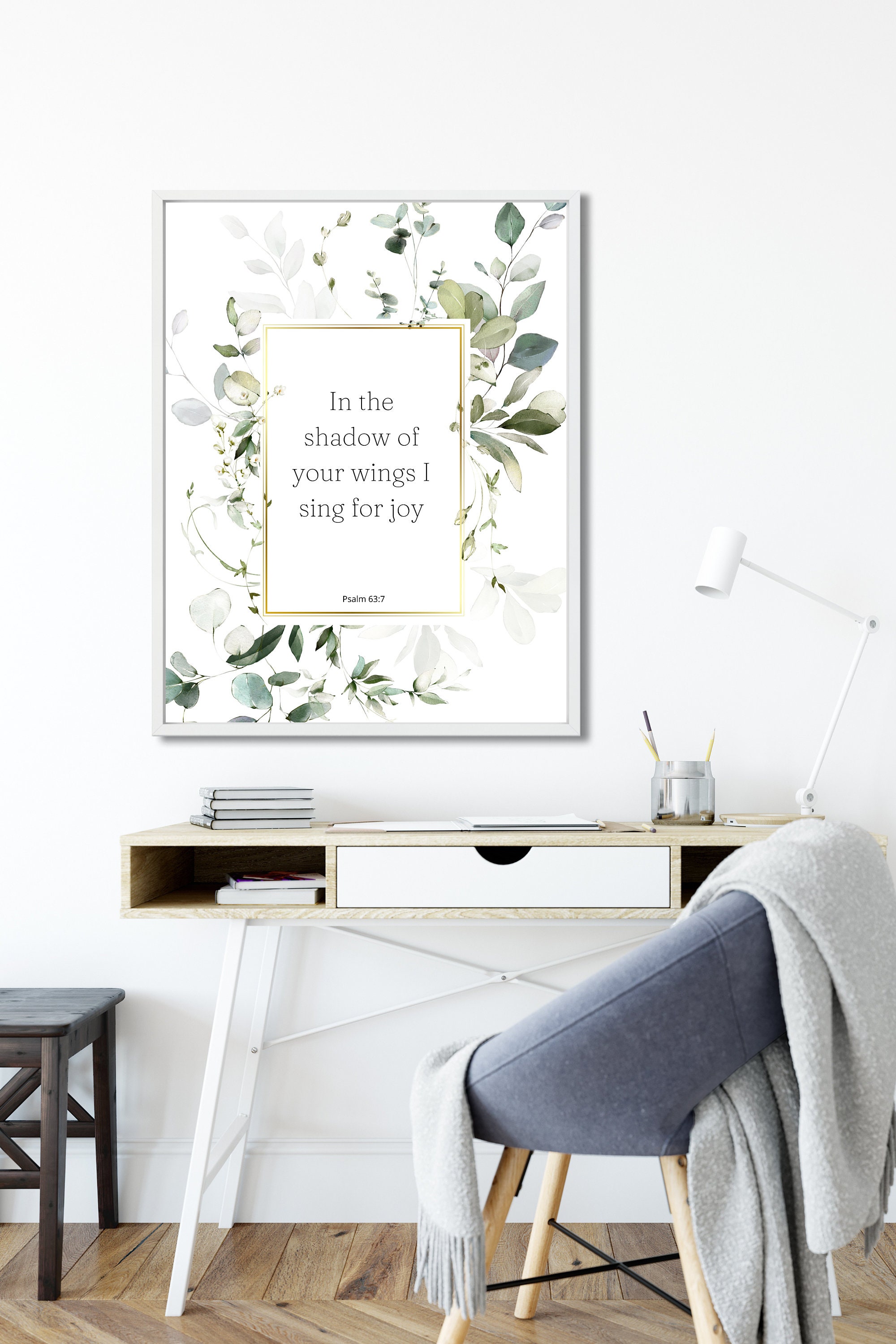 Scripture Wall Art Printable Botanical Bible Verse Decor Digital Modern ...