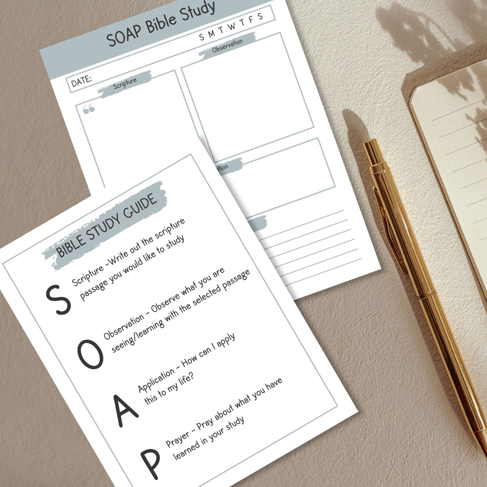 SOAP Bible Study Template Digital Scripture Worksheet Printable ...