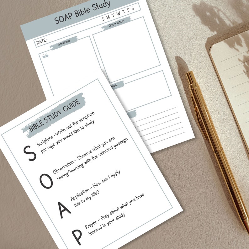 SOAP Bible Study Template Digital Scripture Worksheet Printable ...