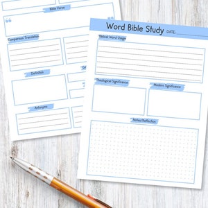 Word Bible Study Template Printable Christian In-depth Scripture Study ...