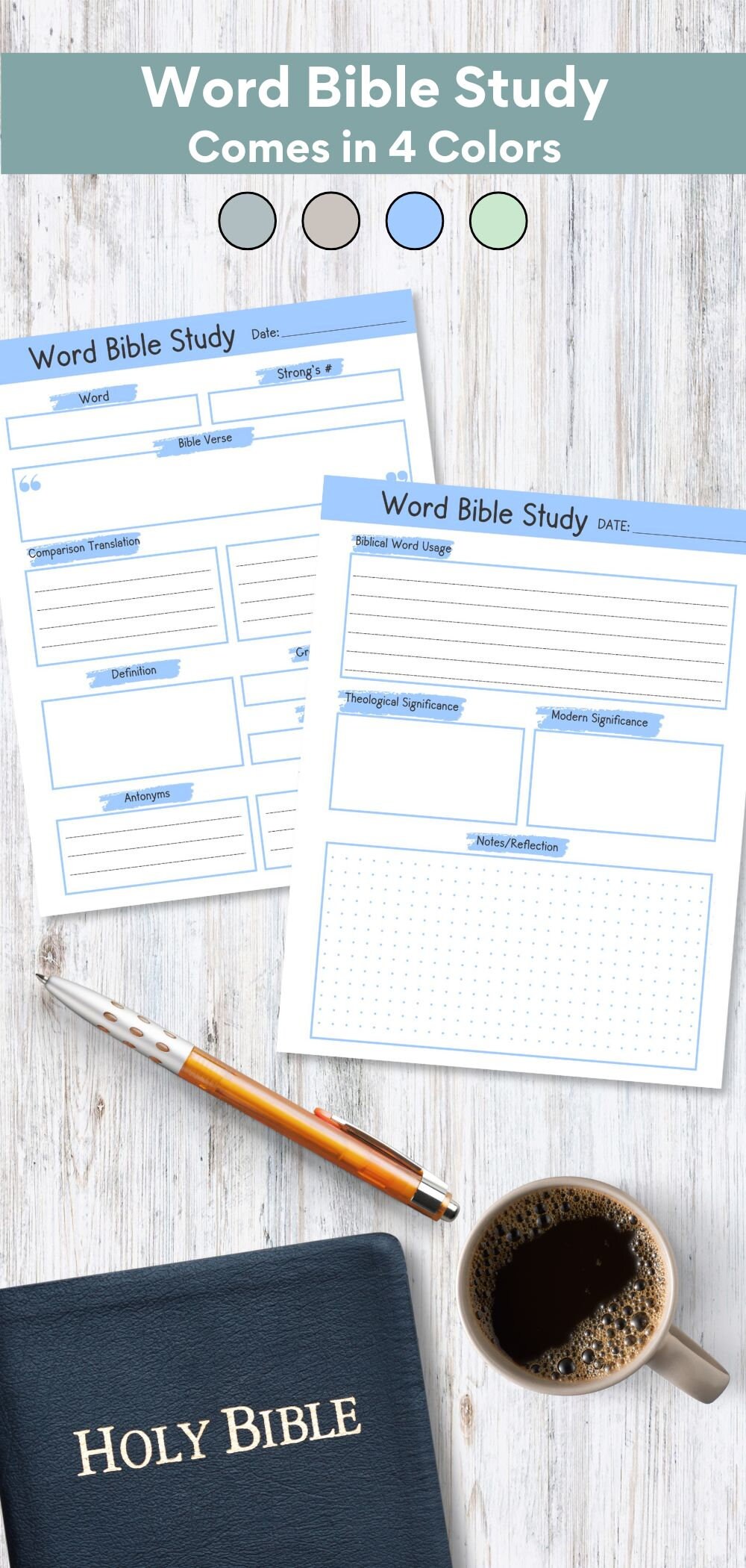 Word Bible Study Template Printable Christian In-depth Scripture Study ...