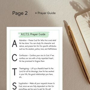 ACTS Prayer Guide Template New Christian Bible Study Worksheet Daily ...