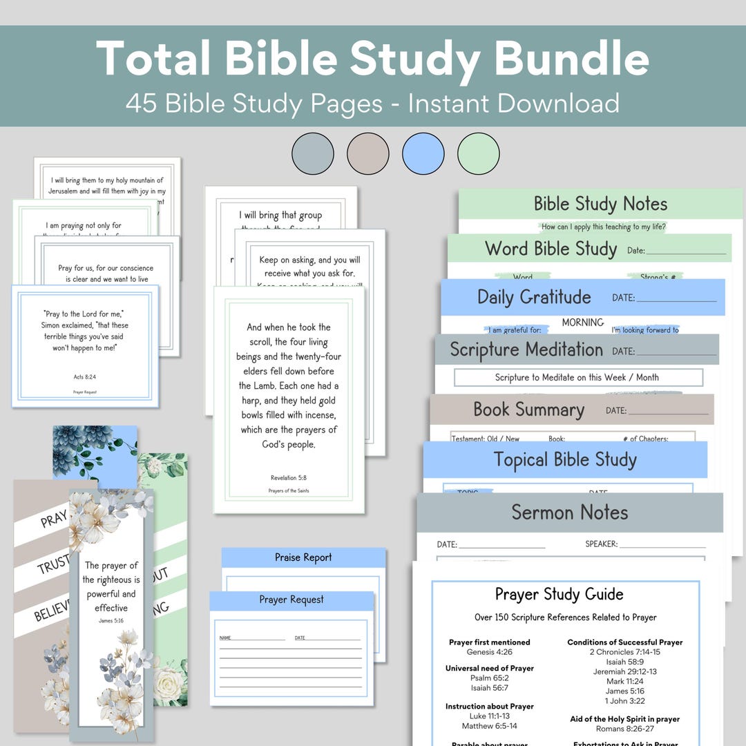 Bible Study Template Beginner Scripture Study Bundle Bible Journaling ...