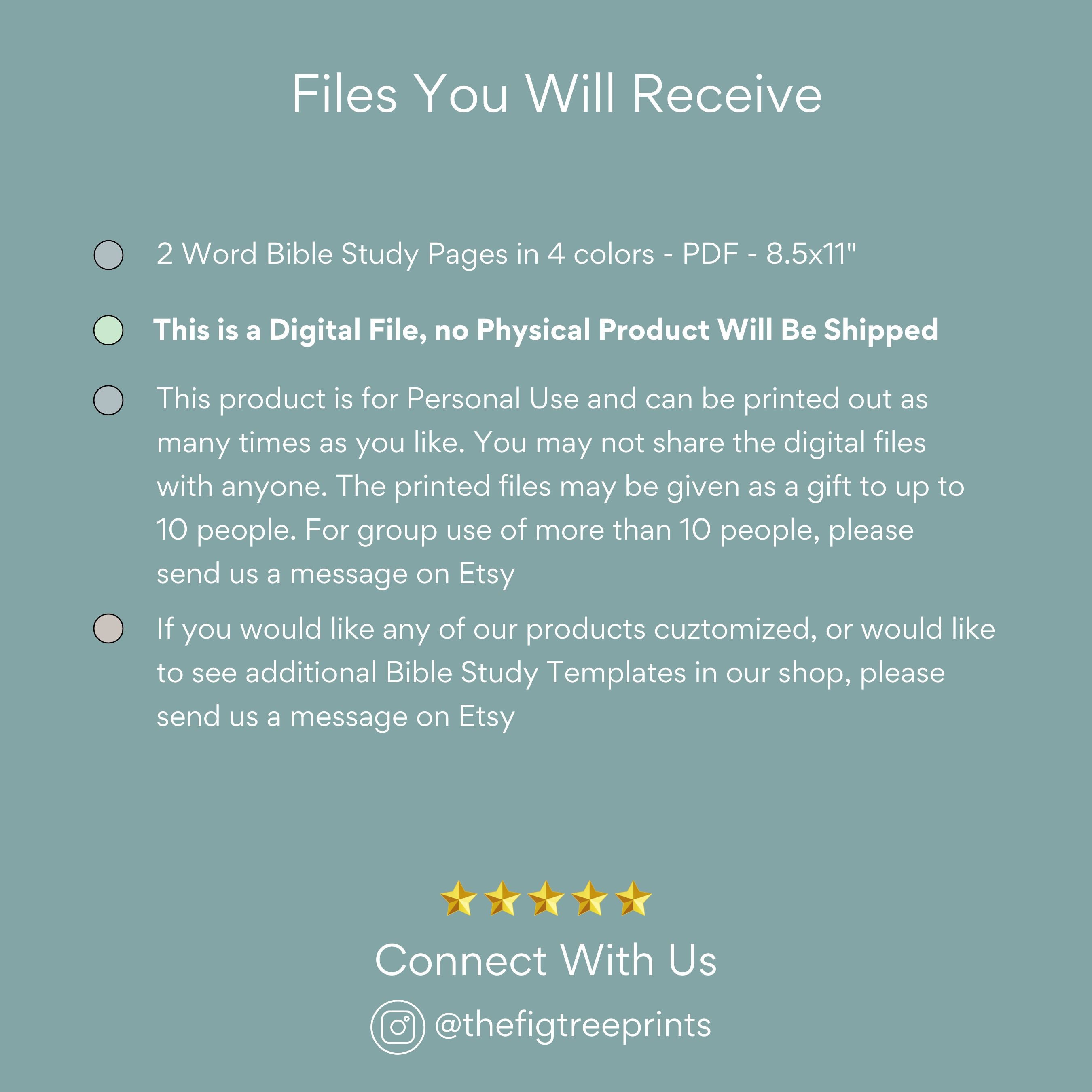 Word Bible Study Template Printable Christian In-depth Scripture Study ...