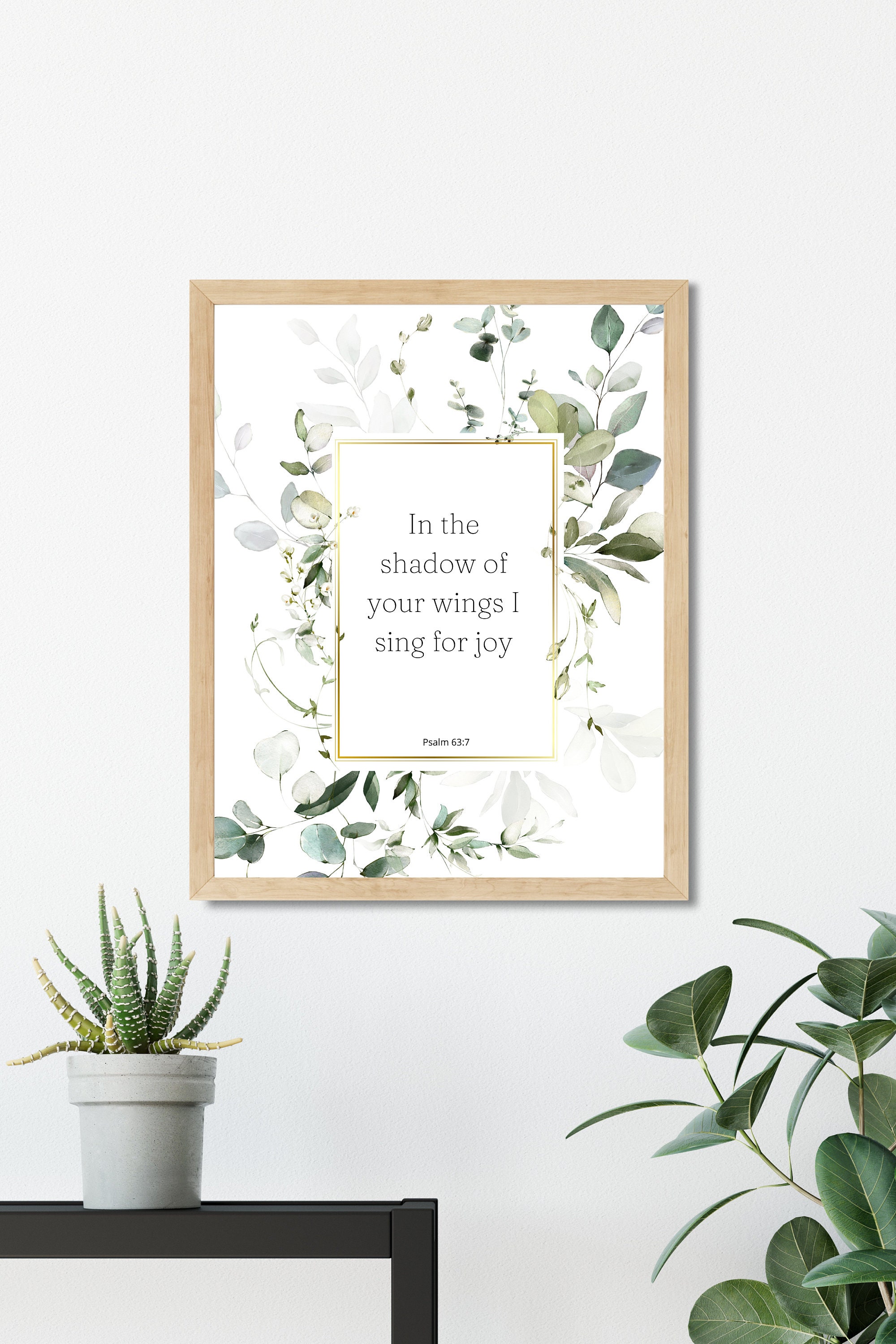 Scripture Wall Art Printable Botanical Bible Verse Decor Digital Modern ...