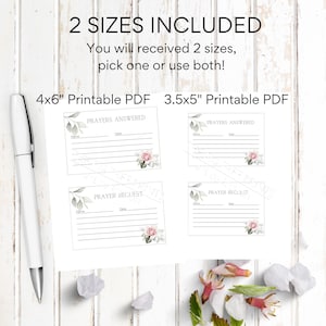 Prayer Request Card Printable Answered Prayer Card Floral Prayer ...