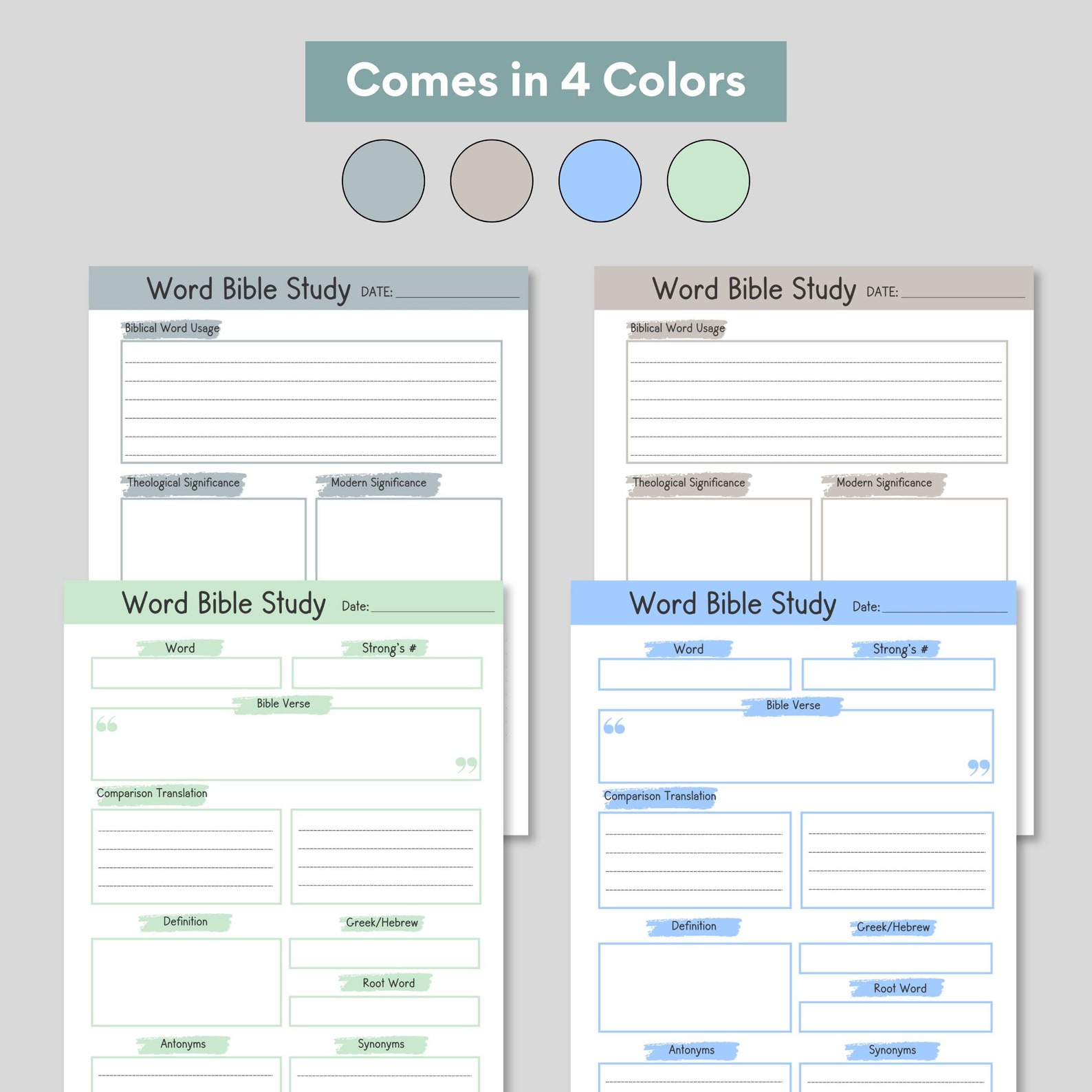 Word Bible Study Template Printable Christian In-depth Scripture Study ...