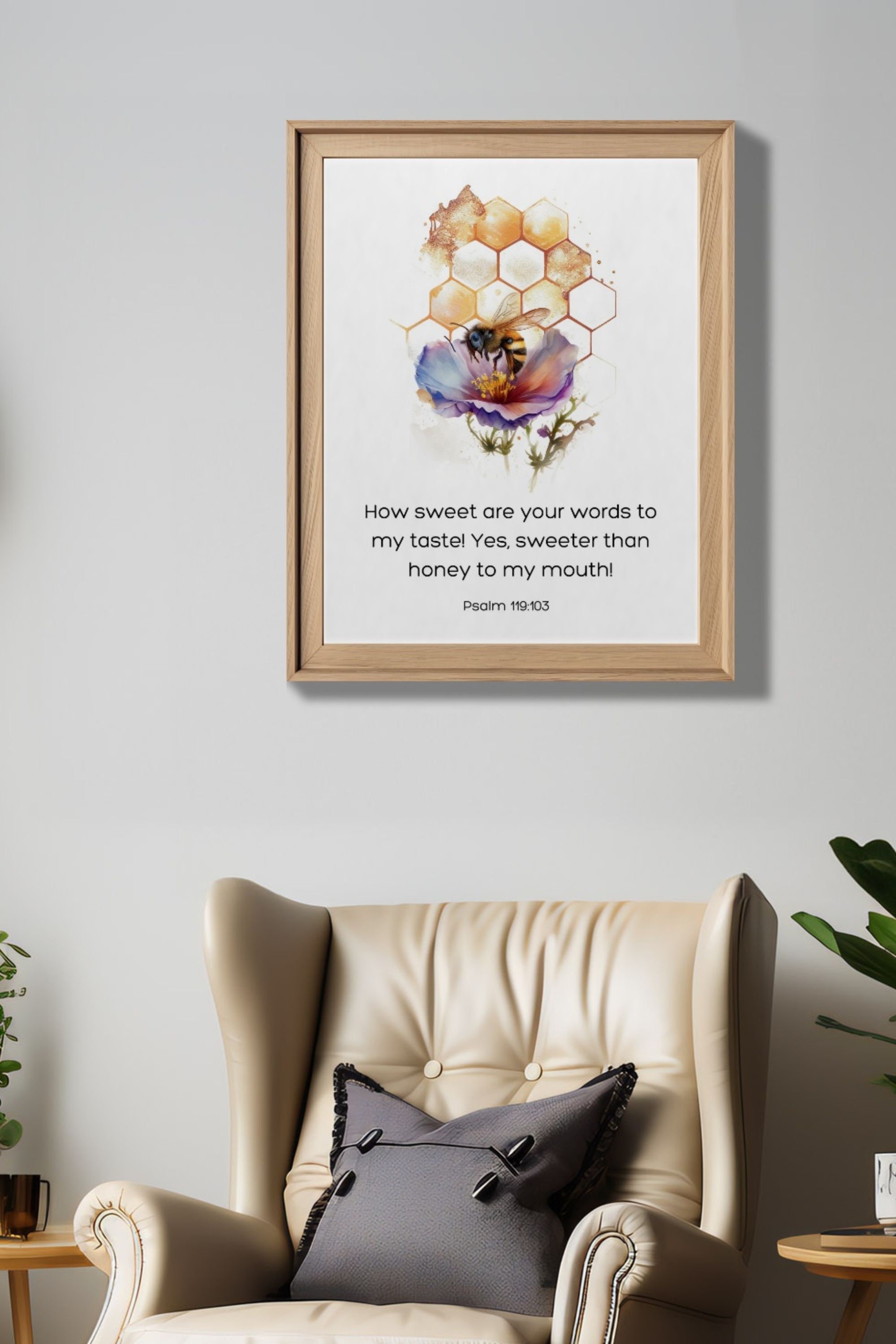 Christian Home Decor Honey Bee Poster Honeybee Flower Nature Garden ...