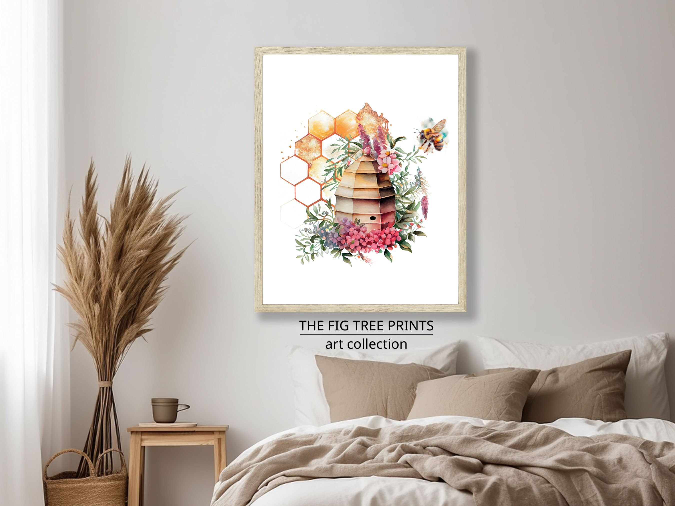Nature Print Honey Bee Poster Honeybee Home Decor Bee House Sign ...