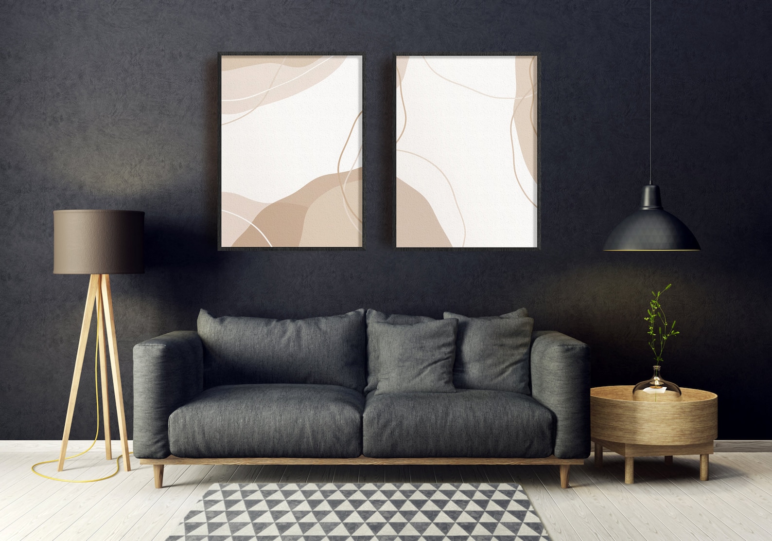 Neutral Abstract Wall Art Set: Minimalist Boho Prints (digital Download ...