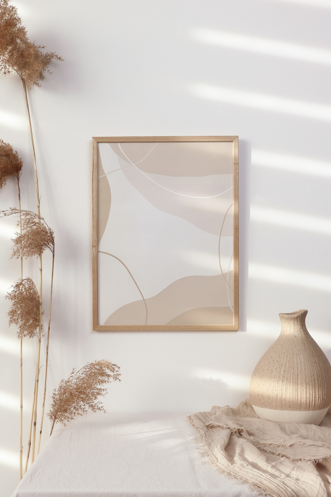 Neutral Abstract Wall Art Set: Minimalist Boho Prints (digital Download ...