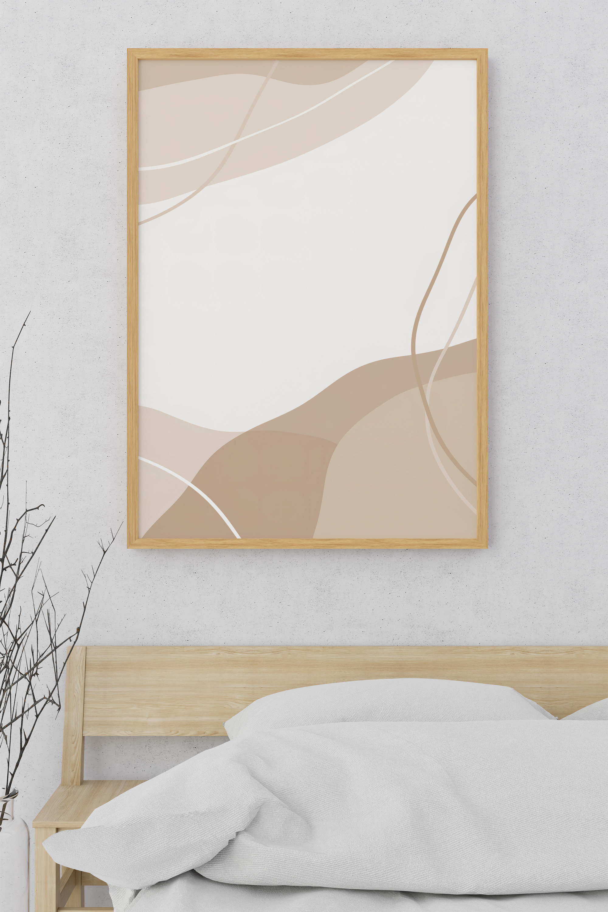 Neutral Abstract Wall Art Set: Minimalist Boho Prints (digital Download ...