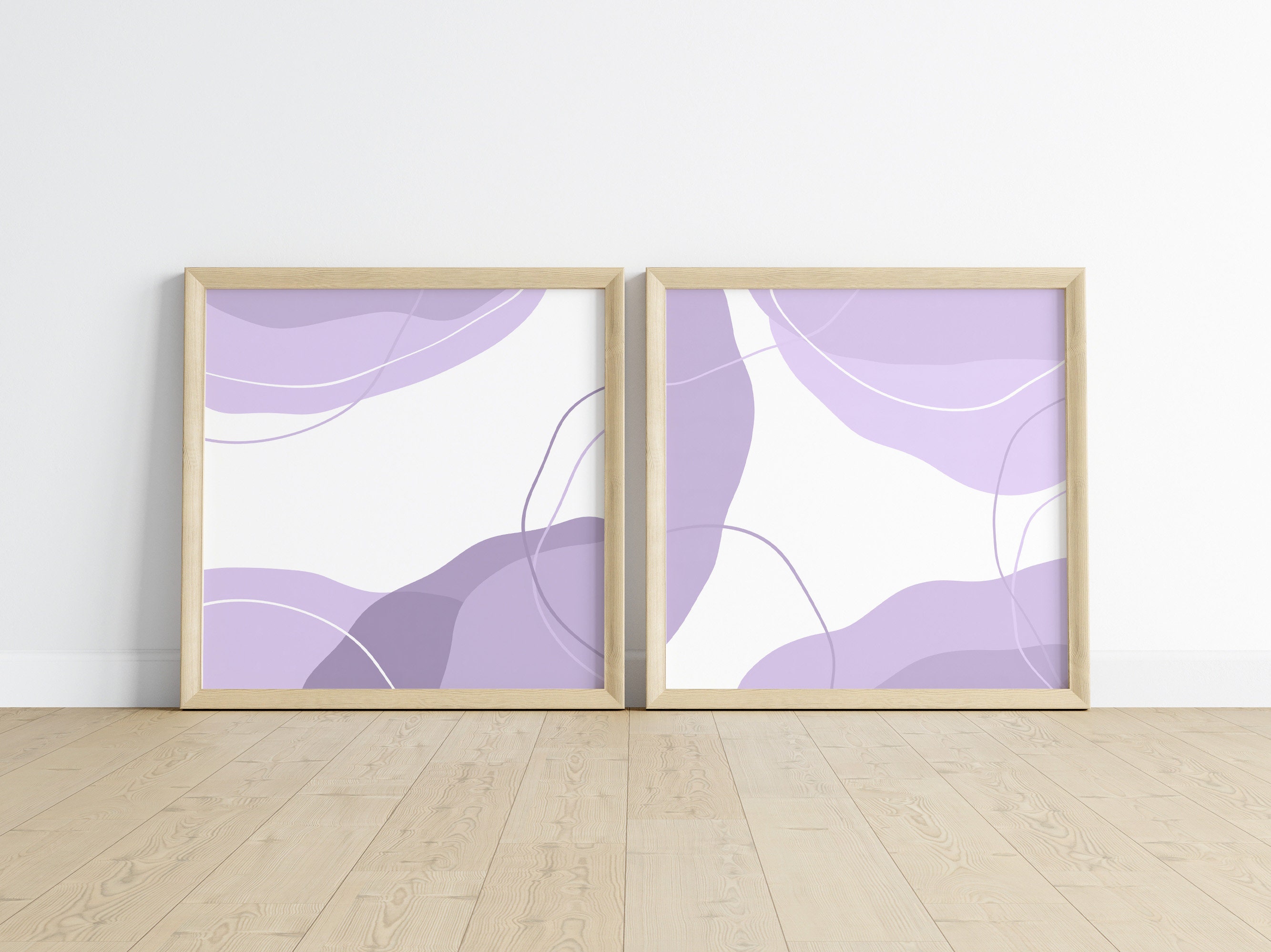 Placid Purple Wall Art Set, Digital Download, Modern, Minimalist, Boho ...