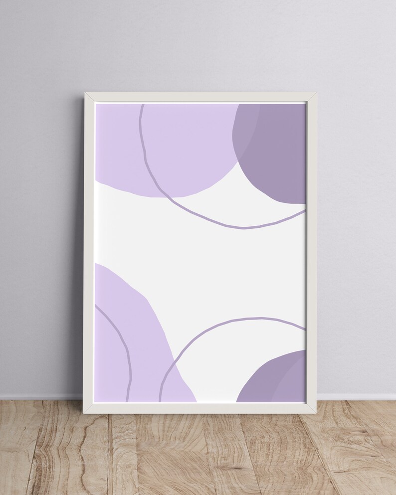 Calming Purple Wall Art Set, Digital Download, Modern, Minimalist, Boho ...