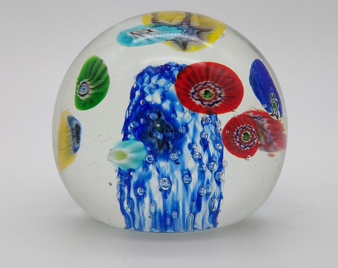 Vintage Murano Paperweight Millefiori Controlled Bubble Design - Etsy