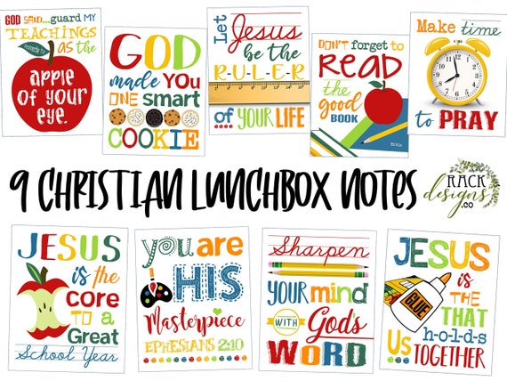 Christian Lunchbox Notes for Kids. Printable Lunch Notes. - Etsy