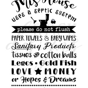 Septic System Bathroom Sign. Septic Tank Bathroom Sign. Septic System ...