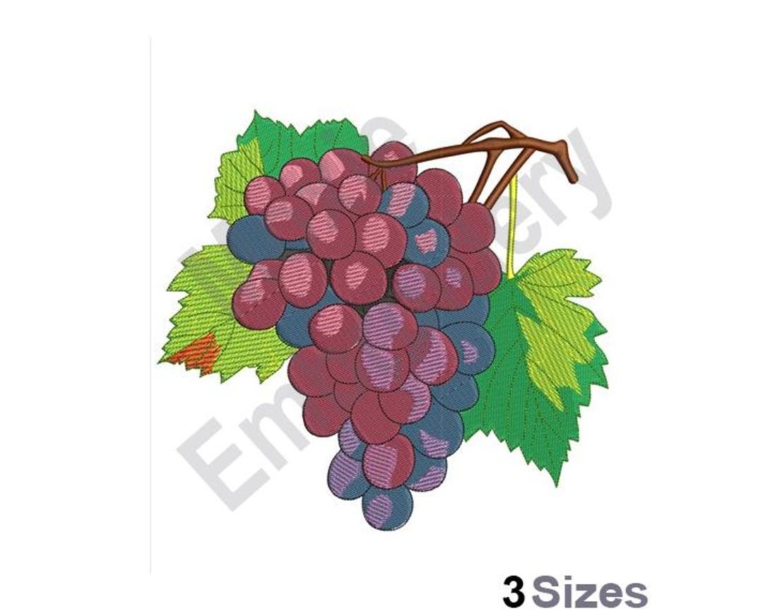 Grapes - Machine Embroidery Design - 3 Sizes, Red Grapes Embroidery ...