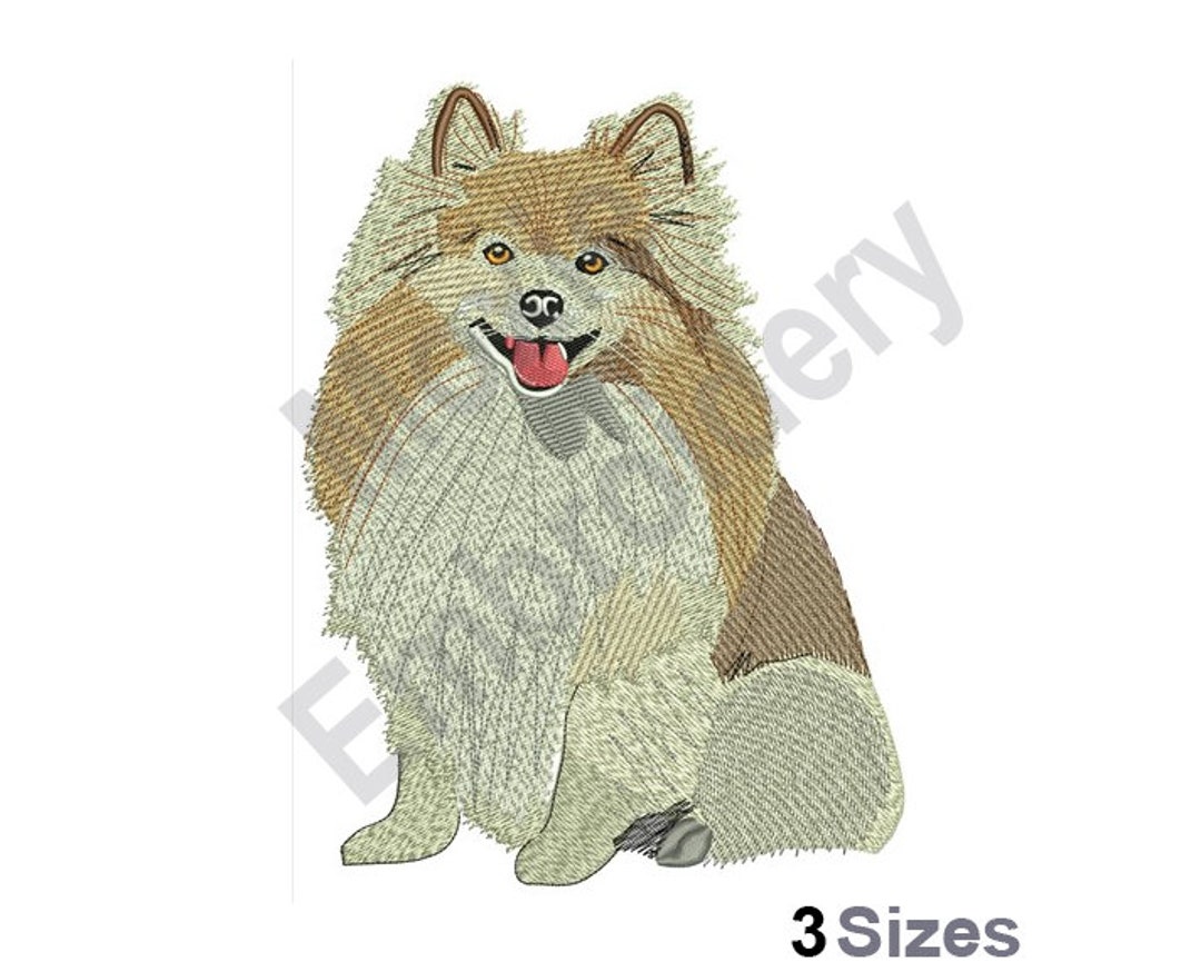 Pomeranian Dog - Machine Embroidery Design - 3 Sizes, Pommy Embroidery ...