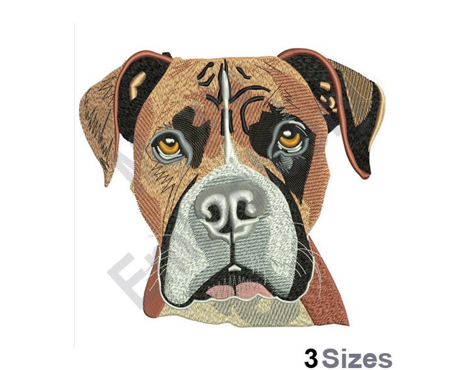Boxer Head - Machine Embroidery Design - 3 Sizes, Boxer Dog Embroidery ...