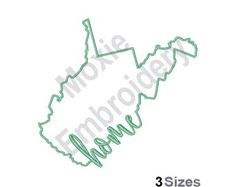 Virginia Map Embroidery Design - Etsy