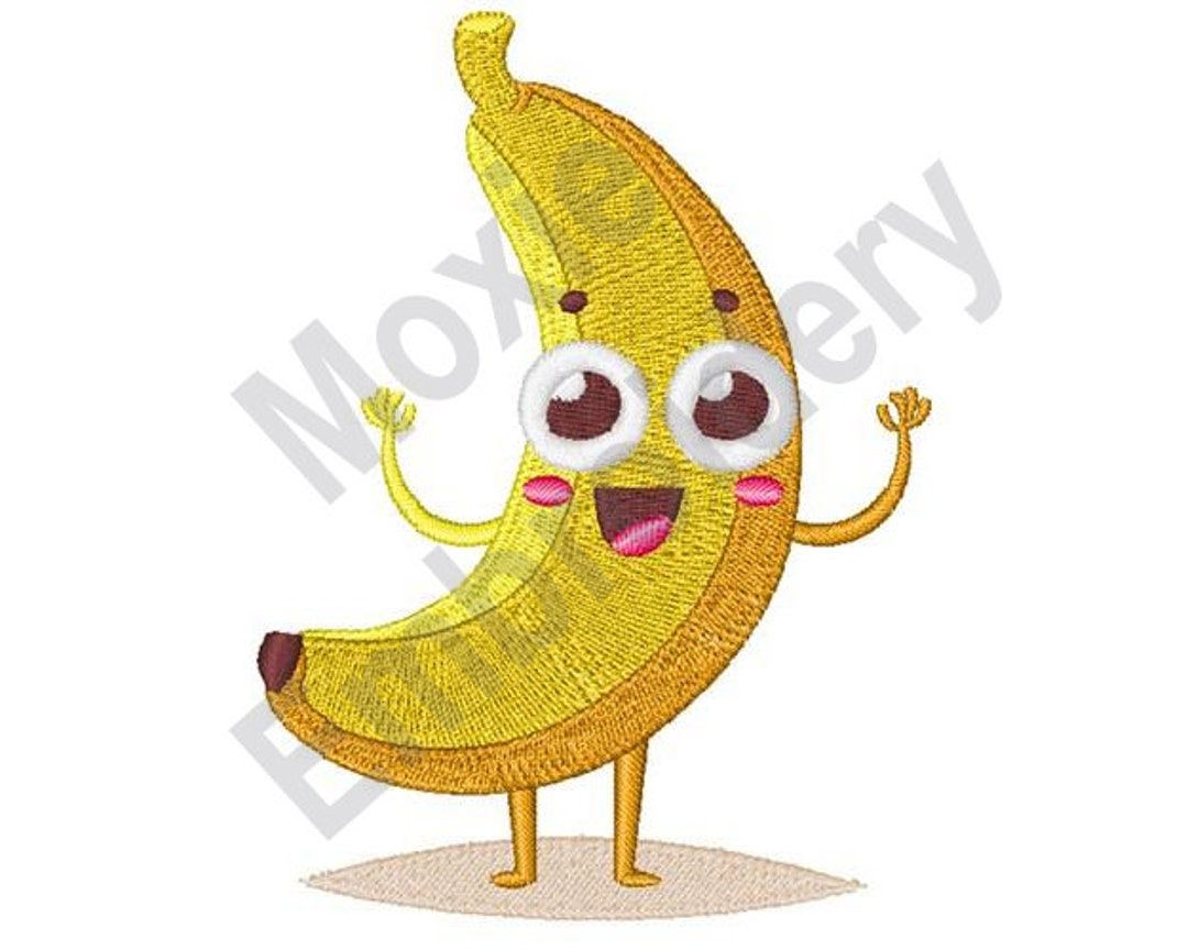 Happy Face Banana - Machine Embroidery Design, Funny Banana Embroidery ...