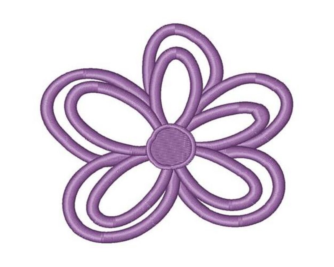 Purple Daisy Outline - Machine Embroidery Design - Etsy