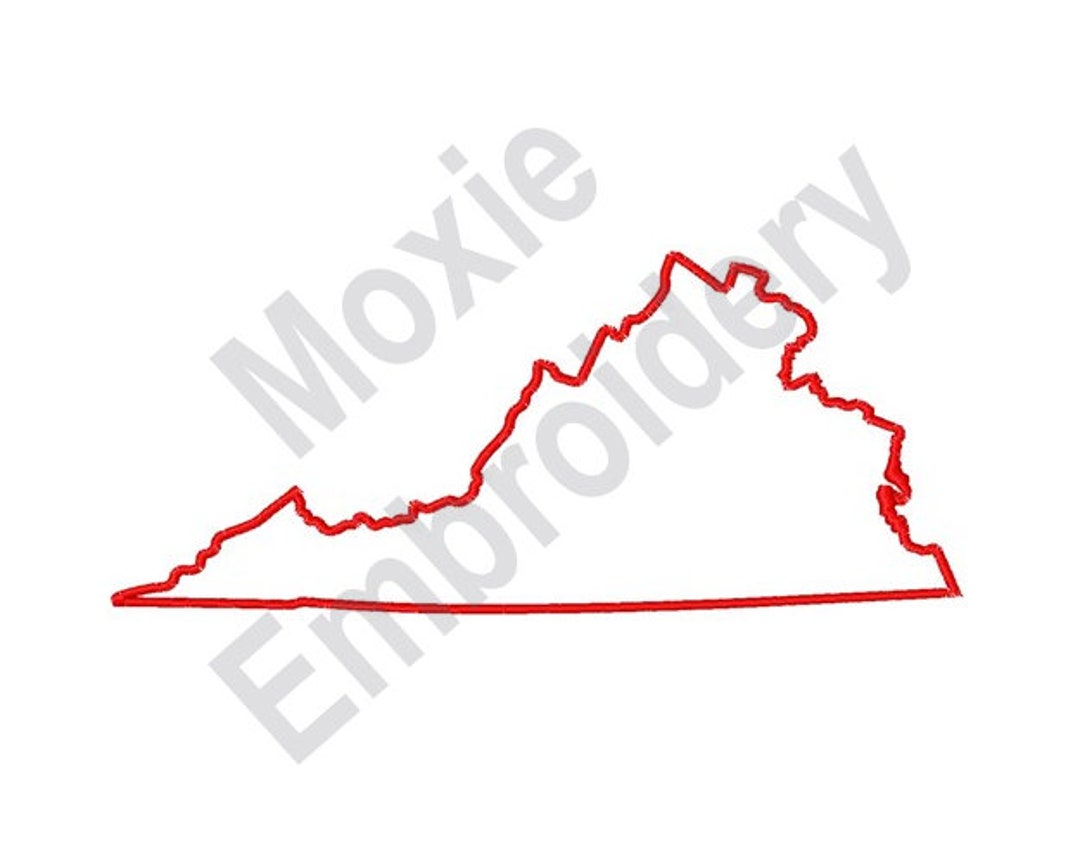 Virginia State Map - Machine Embroidery Design, Virginia State ...
