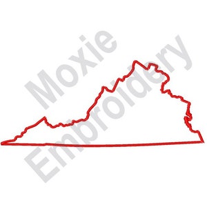Virginia State Map - Machine Embroidery Design, Virginia State ...