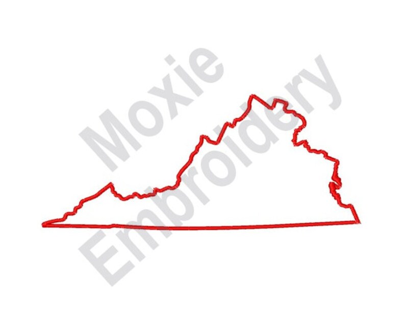 Virginia State Map Machine Embroidery Design Virginia State - Etsy