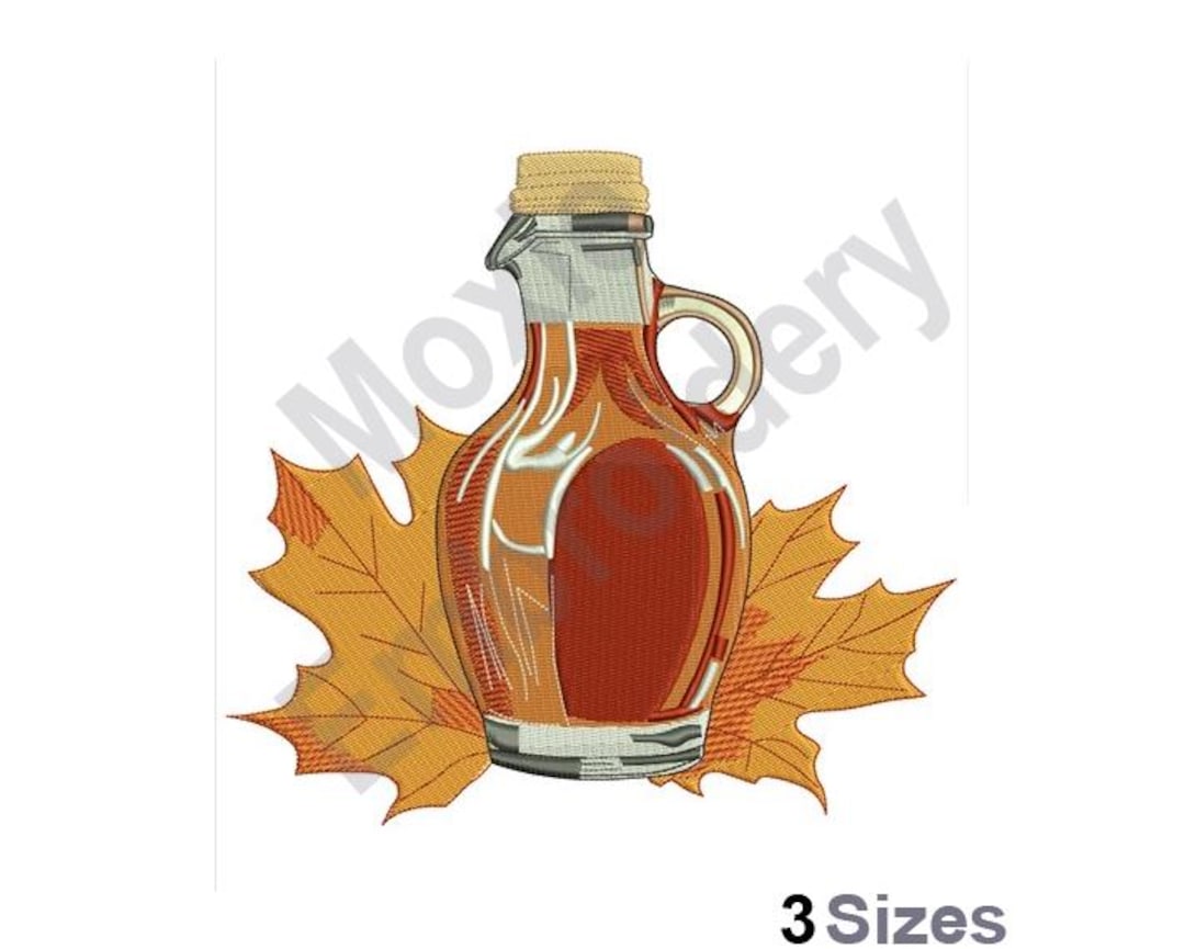 Maple Syrup - Machine Embroidery Design - 3 Sizes, Syrup Bottle ...