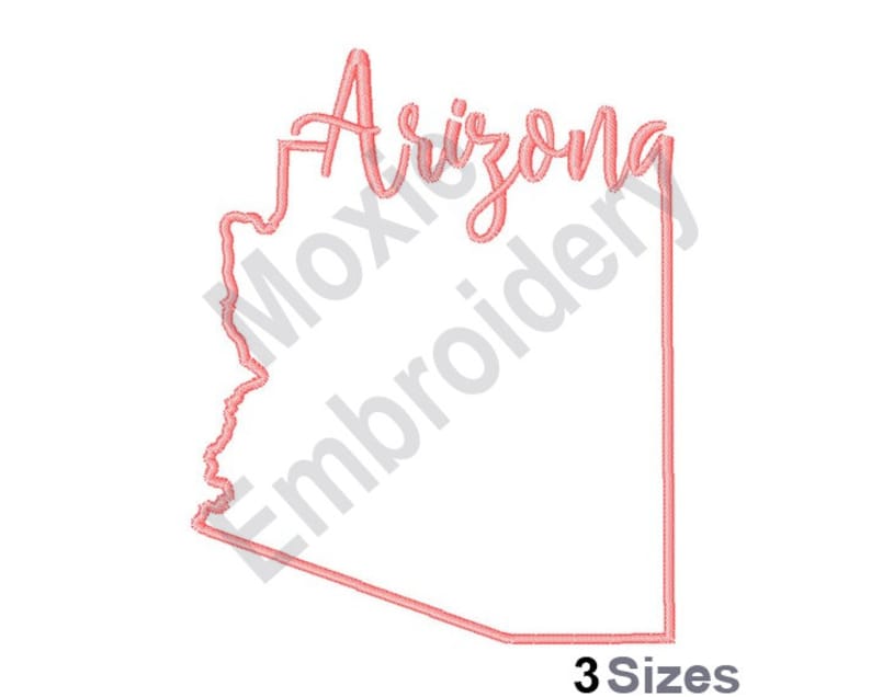 Arizona State Map - Machine Embroidery Design, Arizona Map Outline ...