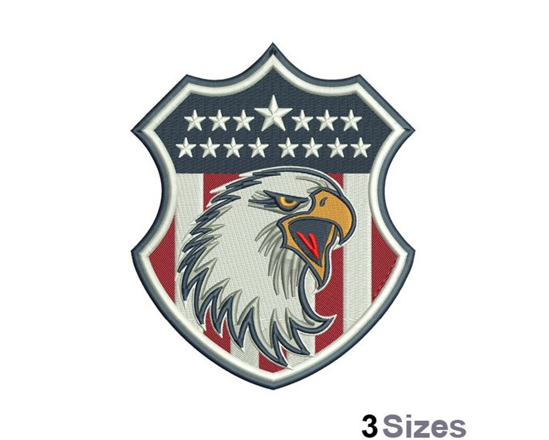 Eagle Shield - Machine Embroidery Design - 3 Sizes, Patriotic Eagle ...