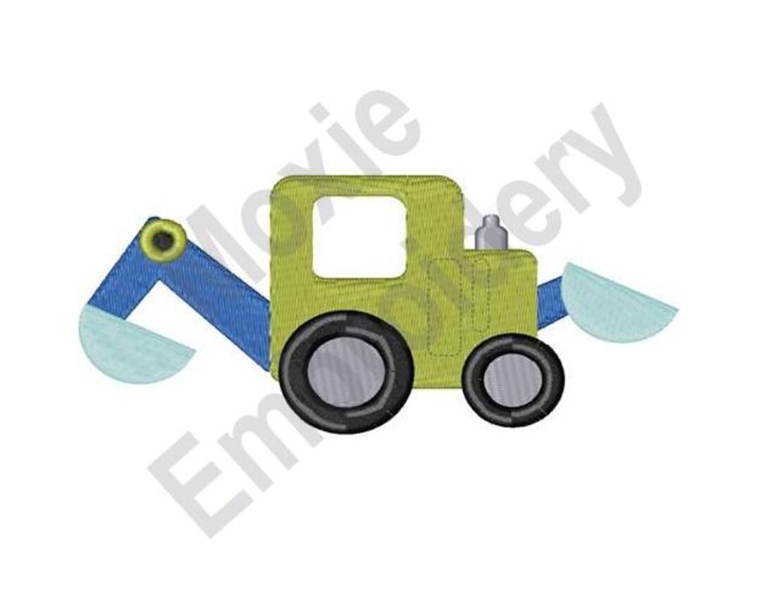 Toy Excavator Machine Embroidery Design, Backhoe Embroidery Pattern ...
