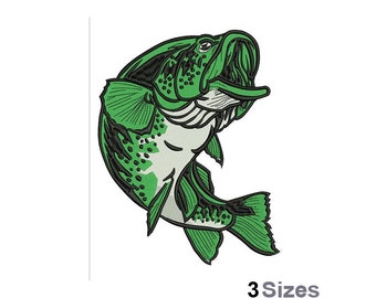 Bass Fish Machine Embroidery Design - Etsy