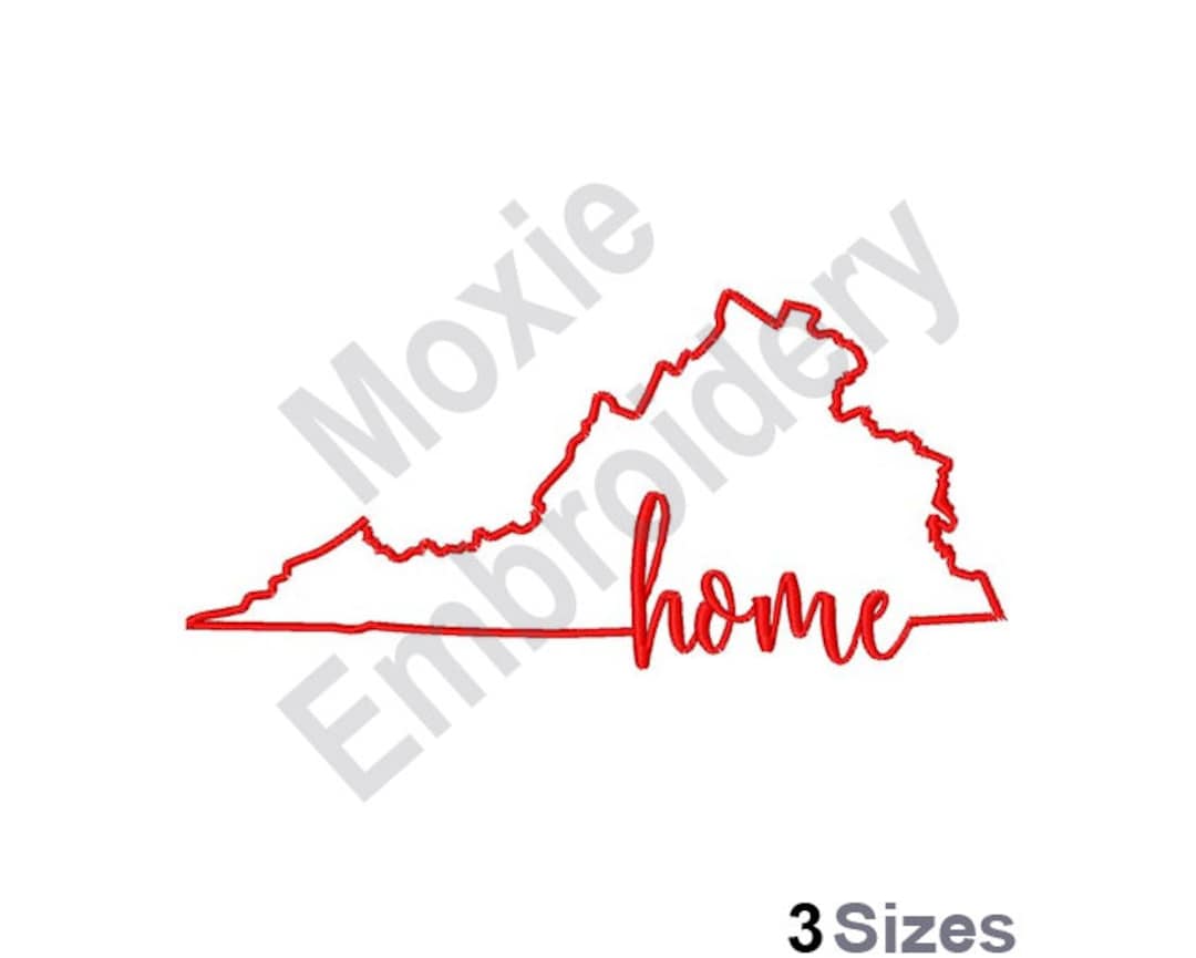 Virginia Home - Machine Embroidery Design, Virginia State Map ...