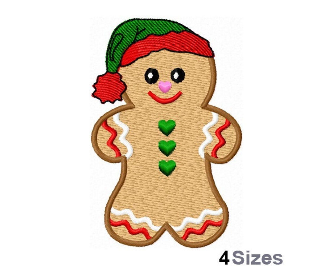 Sweet Gingerbread Man - Machine Embroidery Design - 4 Sizes ...