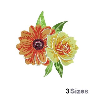 Blooms - Machine Embroidery Design - 3 Sizes, Two Flower2 Flowers ...