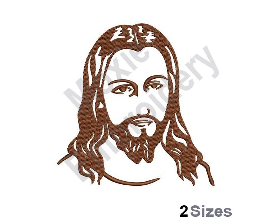 Outlined Face of Jesus - Machine Embroidery Design - 2 Sizes, Jesus ...