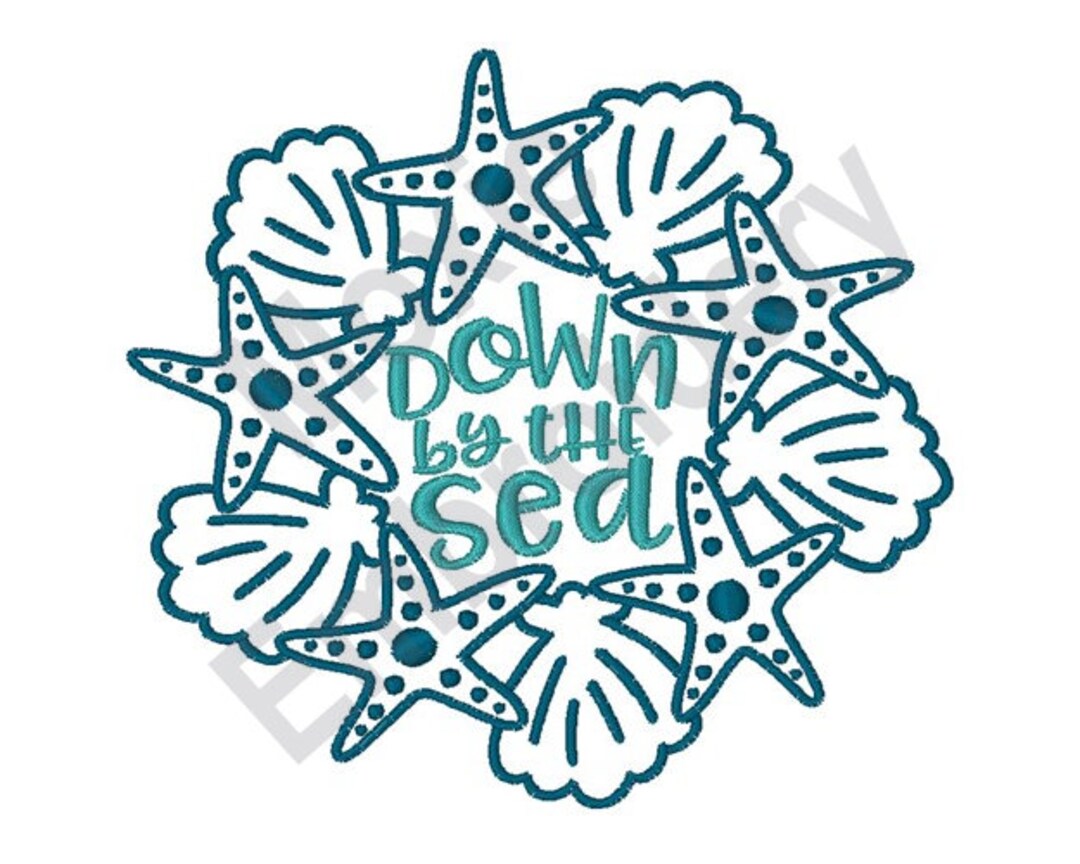 Down by the Sea - Machine Embroidery Design, Starfish & Sea Shells ...