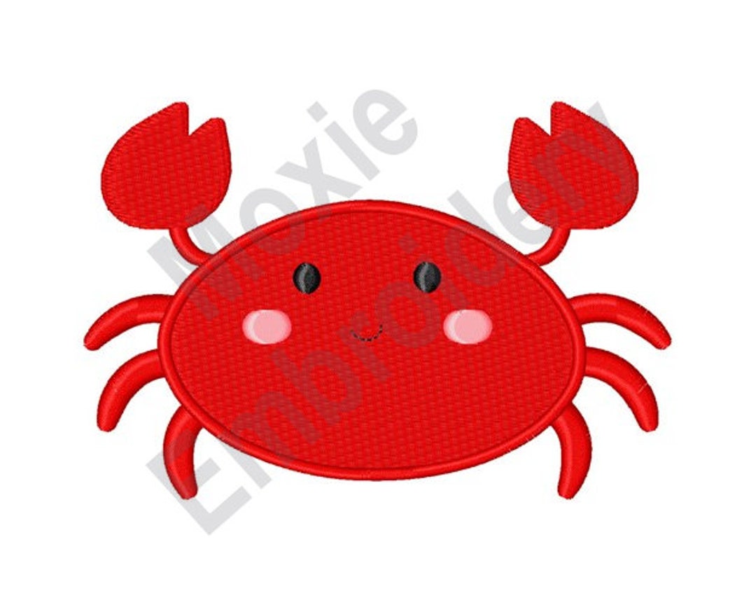 Red Crab Machine Embroidery Design, Baby Crab Embroidery Pattern, Cute ...